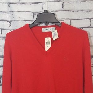 Izod | Sweaters | Vintage Mens Izod Sweater Red Large | Poshmark